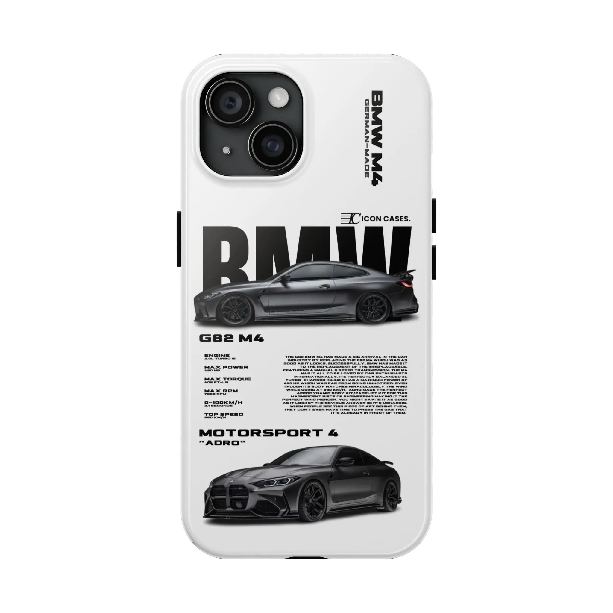 BMW G82 M4 White Phone Case | M4 Competition iPhone Case – Icon Cases
